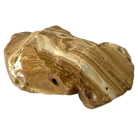 Accents | Carmel Cream Chocolate Swirl Art Glass Cullet Slag Glass ...